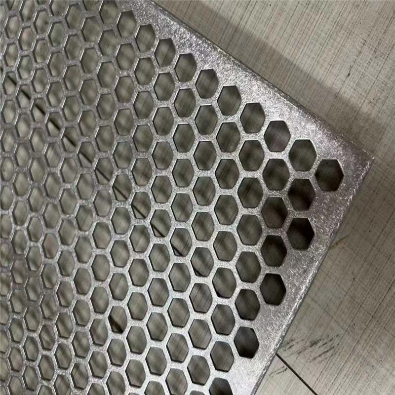 panneau en aluminium de façade perforée hexagonale en métal de ...